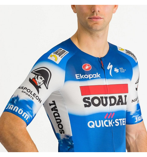 SOUDAL QUICK-STEP Aero Race 7.0 Ceramic Blue / White men's short sleeve ...